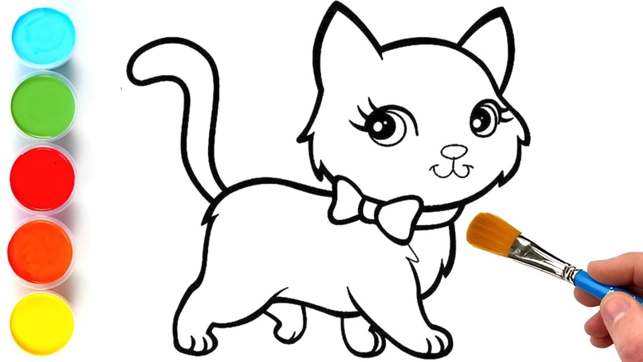 How to draw a cat Step by step 🐈 Cat drawing easy || cat drawing ...