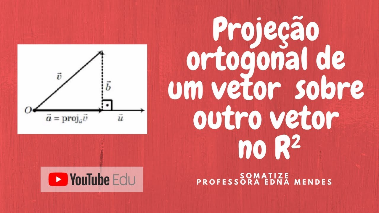 Projeção ortogonal do vetor U sobre o vetor v no R² _ professora Edna ...