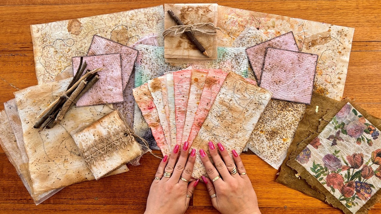 Handmade Textured Paper - 3 Ways - YouTube