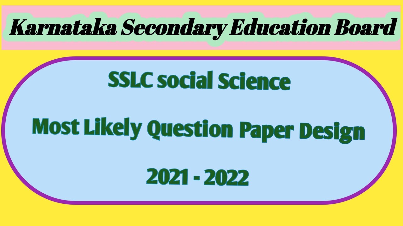 Social Science Question Paper Design - 2022 - YouTube