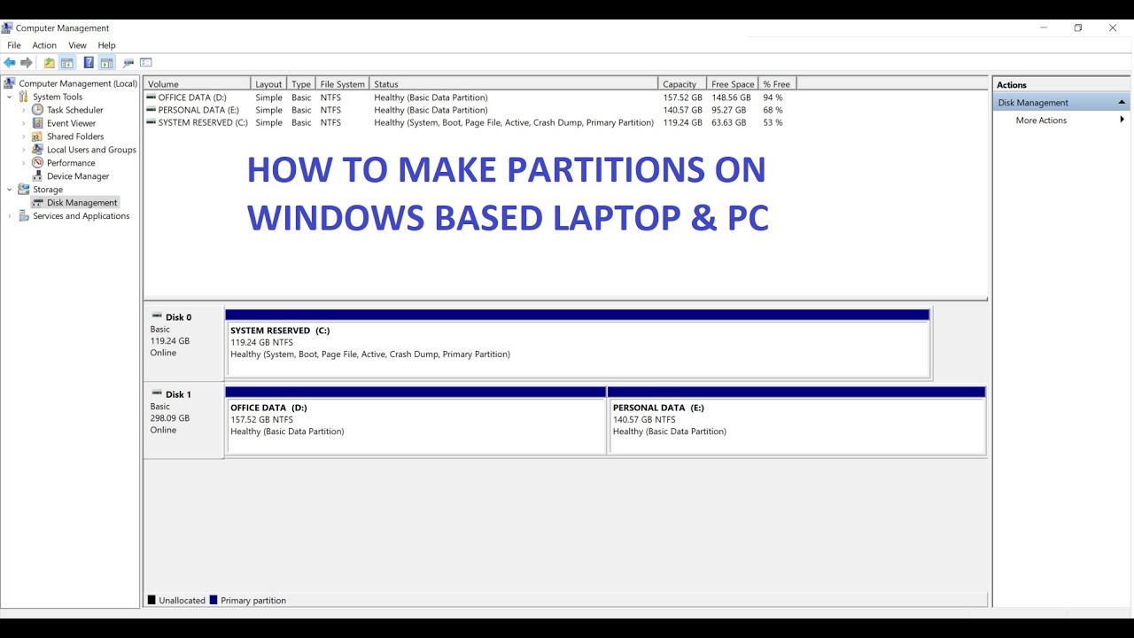 How to make partitions on windows || Technical Rohaan - YouTube