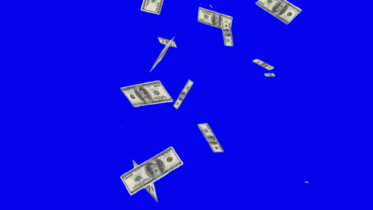 Falling money green and blue screen HD - YouTube