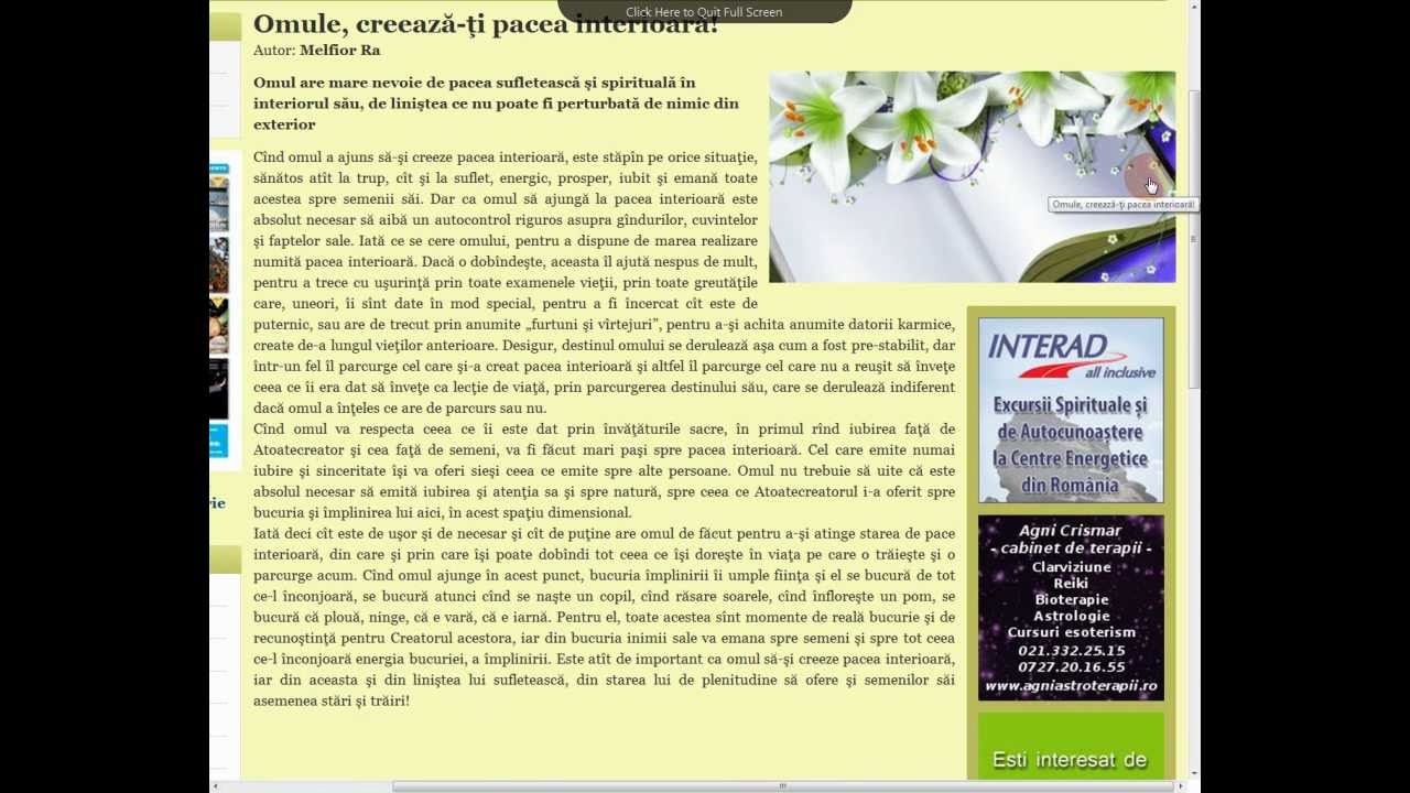 Melfior Ra - Pacea Interioara - YouTube