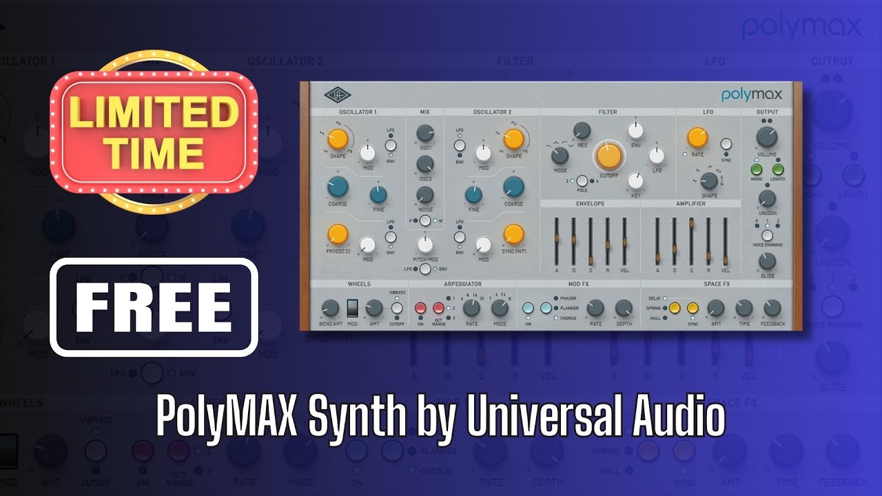 GREAT! UAD PolyMAX Synth FREE FOR LIMITED TIME! Sound Demo - YouTube