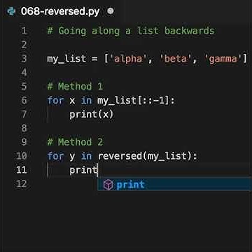 To iterate backwards in Python, either use a range with step = -1, or a "reversed" built-in ...