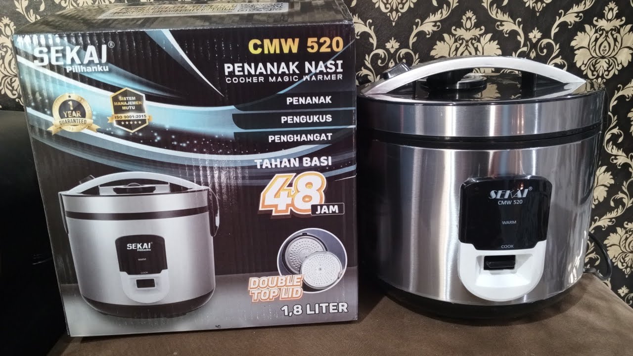 Unboxing Magic Com Sekai CMW 520 | Bahan stainless dan di jamin tahan ...