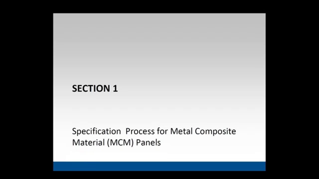 How to Specify MCM Panels Webinar - YouTube