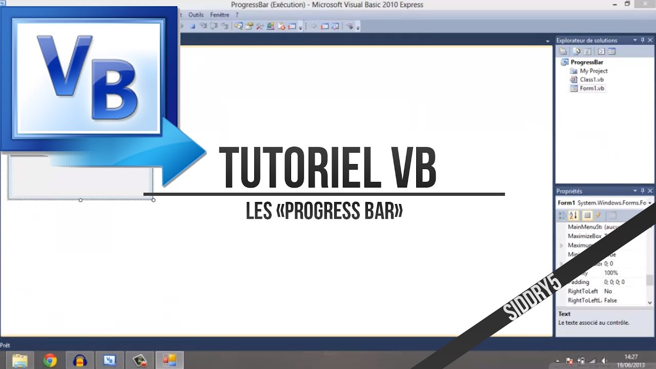 Tutoriel sur les ProgressBar - Visual Basic 2010 Express - YouTube