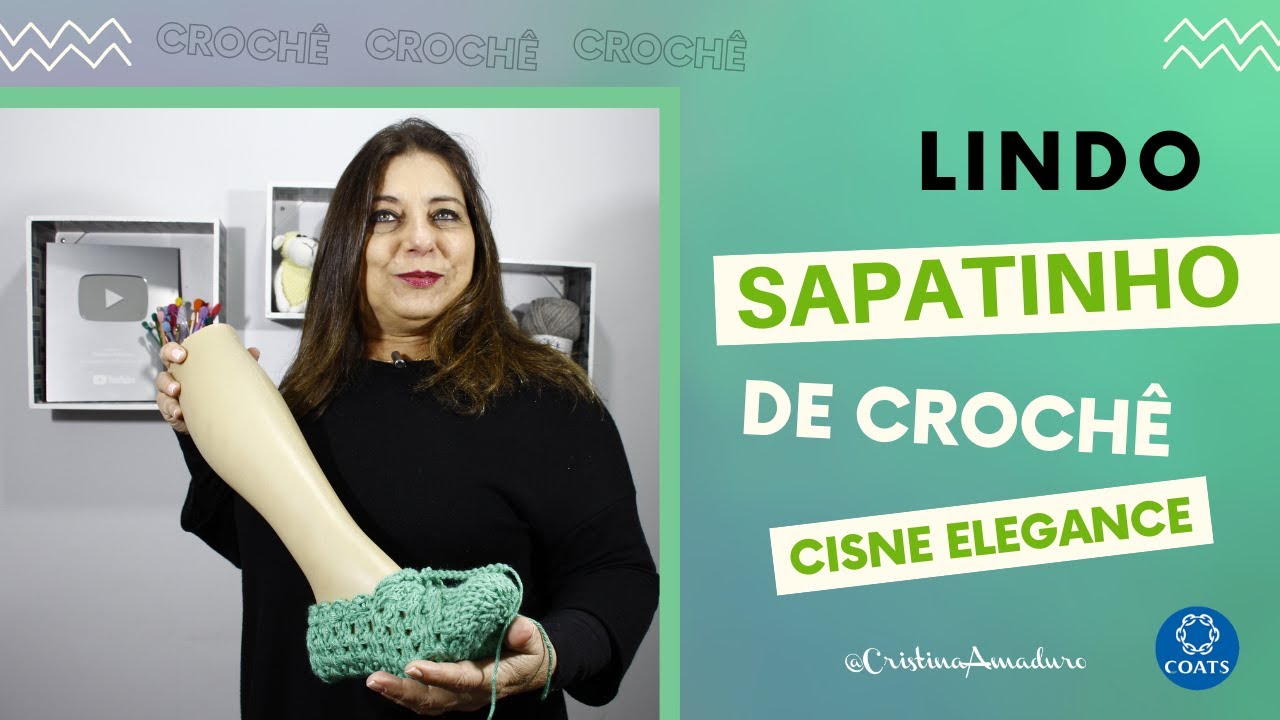 Sapatinho de Crochê | Cisne Elegance - YouTube