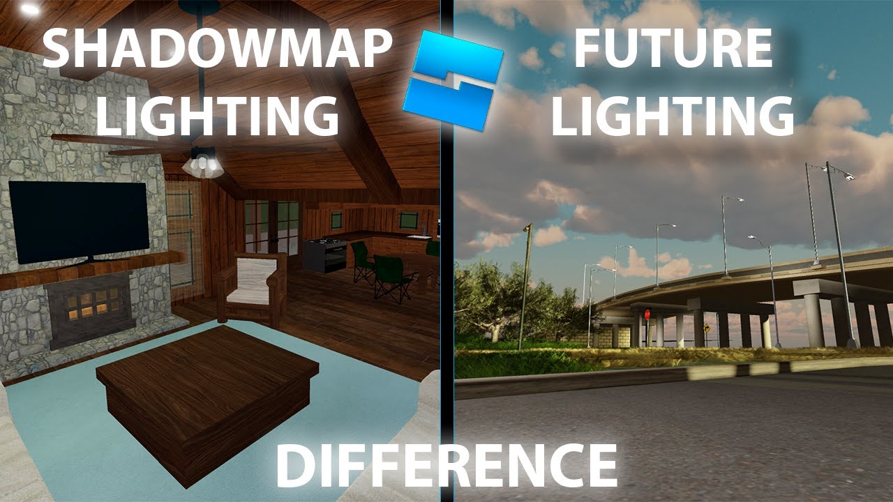 Basic difference between Future lighting and Shadowmap lighting in Roblox Studio - YouTube