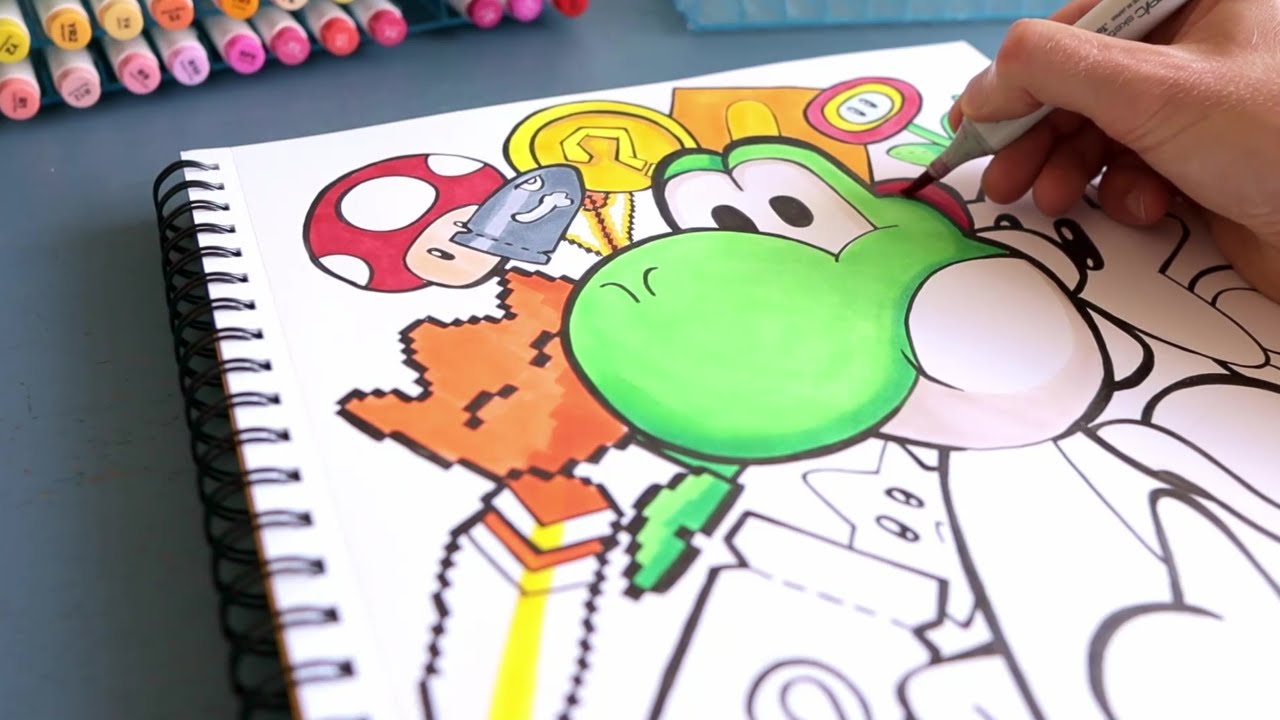 How to Draw Yoshi Easy | Super Mario Doodle - YouTube