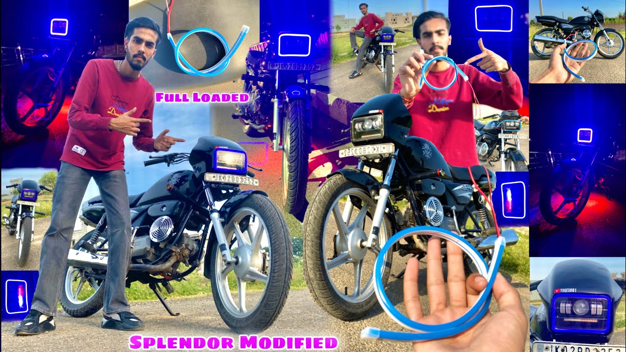 SPLENDOR MODIFIED 🔥 | NEON FLEXIBLE STRIP LIGHT INSTALL IN SPLENDOR 😍 ...