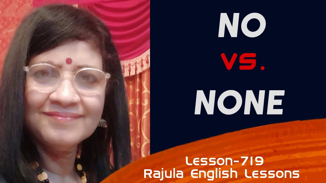 NO vs NONE|| English grammar lesson # Spoken English|| Lesson- 719 ...