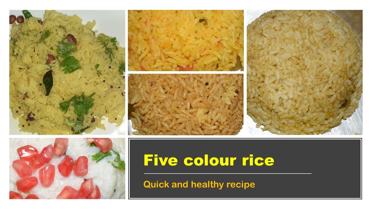 Variety rice recipe# restaurant style five color south Indian recipe ...