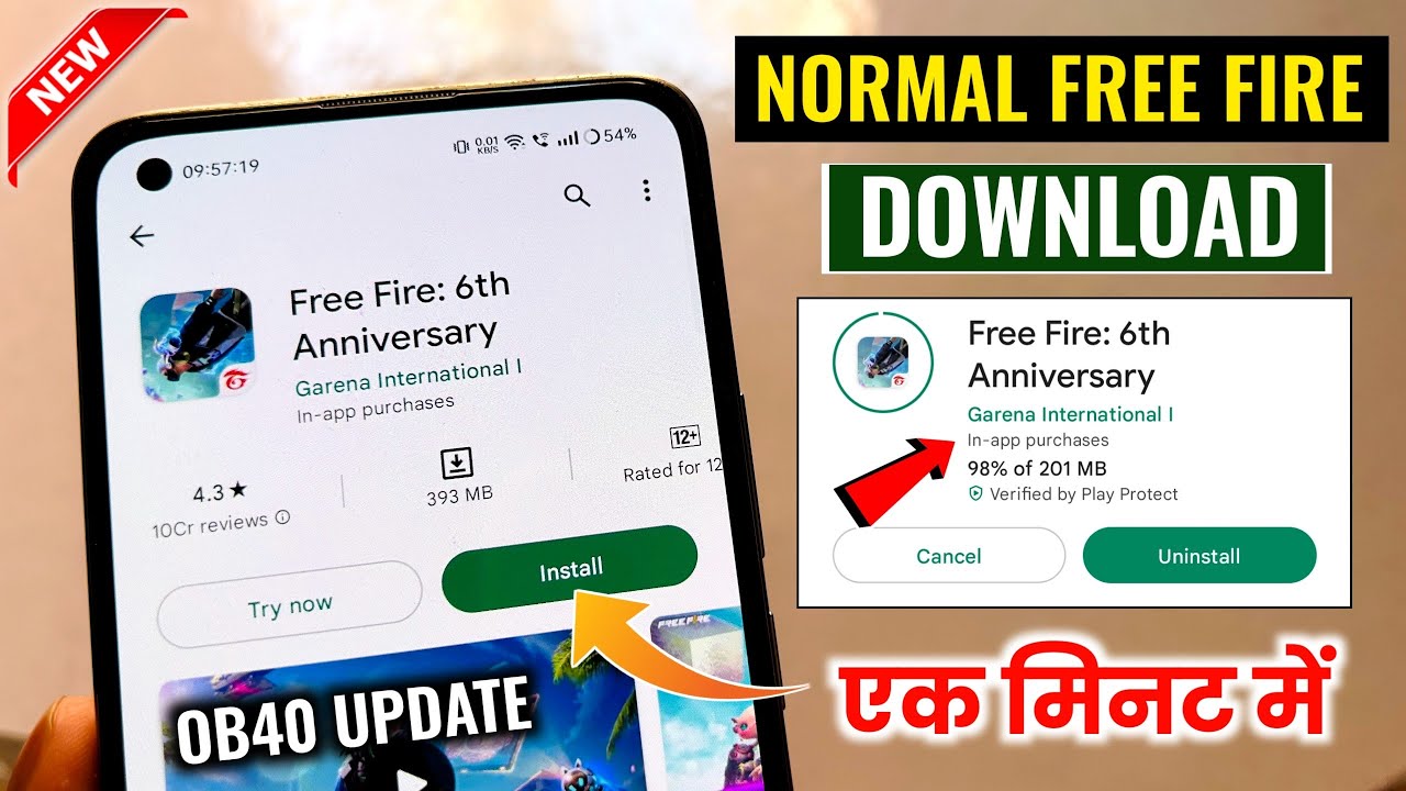 🥰How To Download Normal Free Fire OB40 Latest Version | Normal Free ...