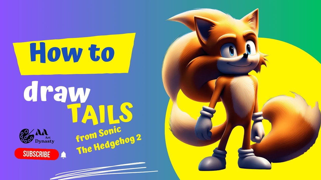 How to draw TAILS | Sonic the Hedgehog 2 | Step by Step @aaartdynasty ...