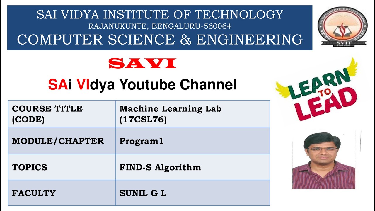 P01 Find S algorithm - YouTube