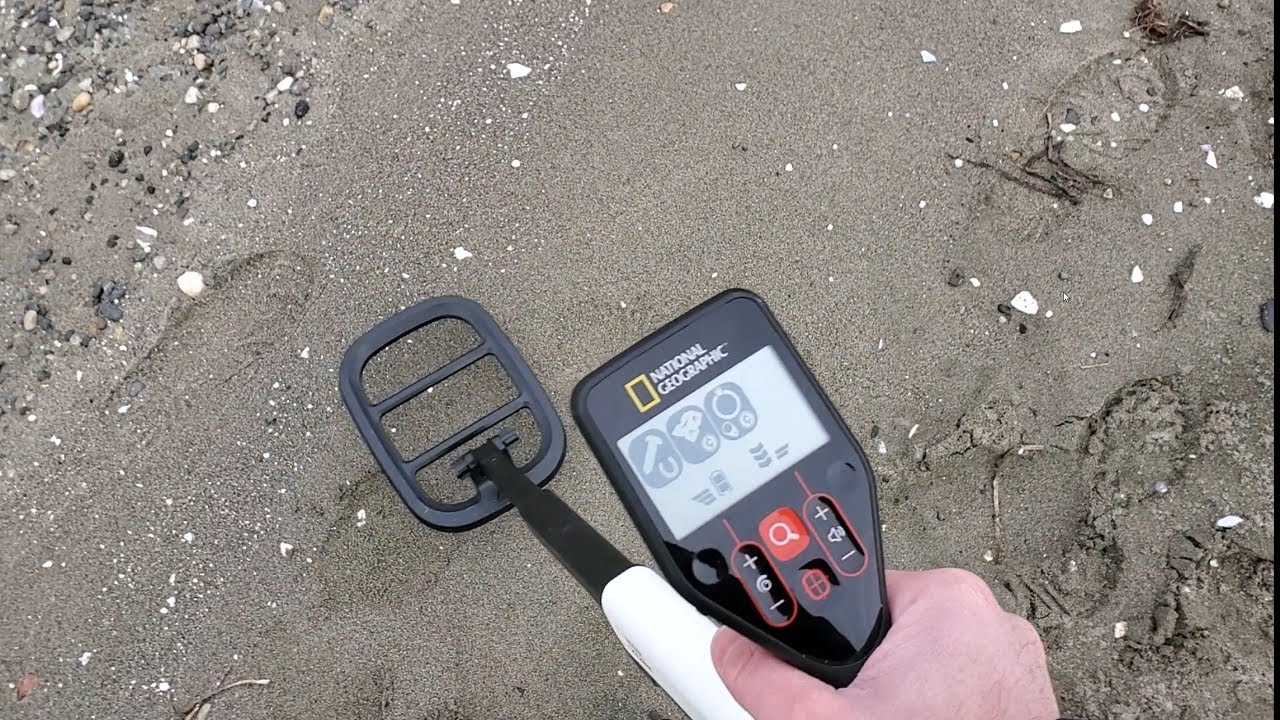 National geographic pro metal detector saltwater beach wet sand test ...