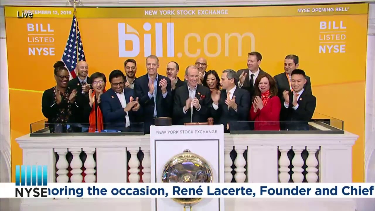 Bill.com Holdings, Inc. (NYSE: BILL) Celebrates their IPO - YouTube