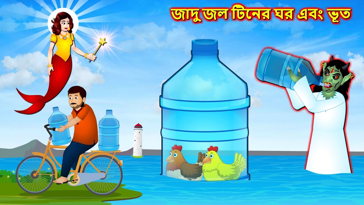 জাদু জল টিনের ঘর এবং ভূত | Bangla Cartoon | Bhuture Jala tinera ...