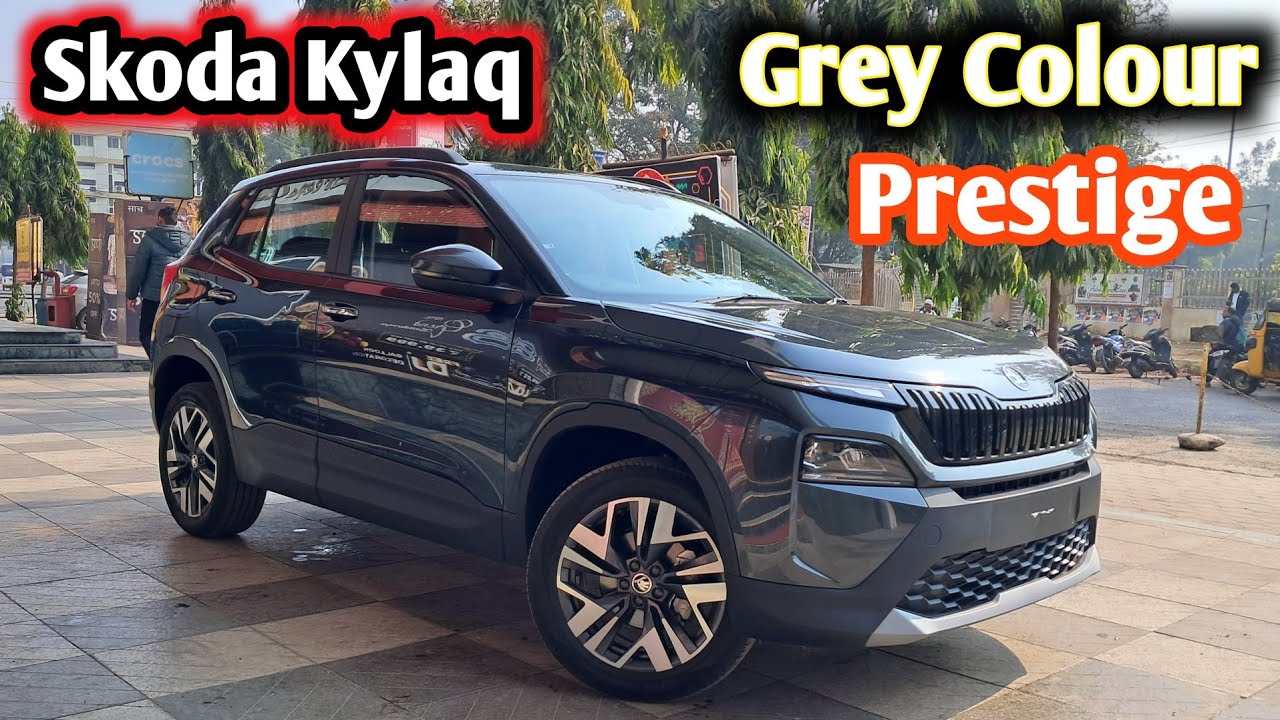 कमाल कर दिया Skoda🔥| Skoda Kylaq Top Model Prestige AT Grey Colour ...