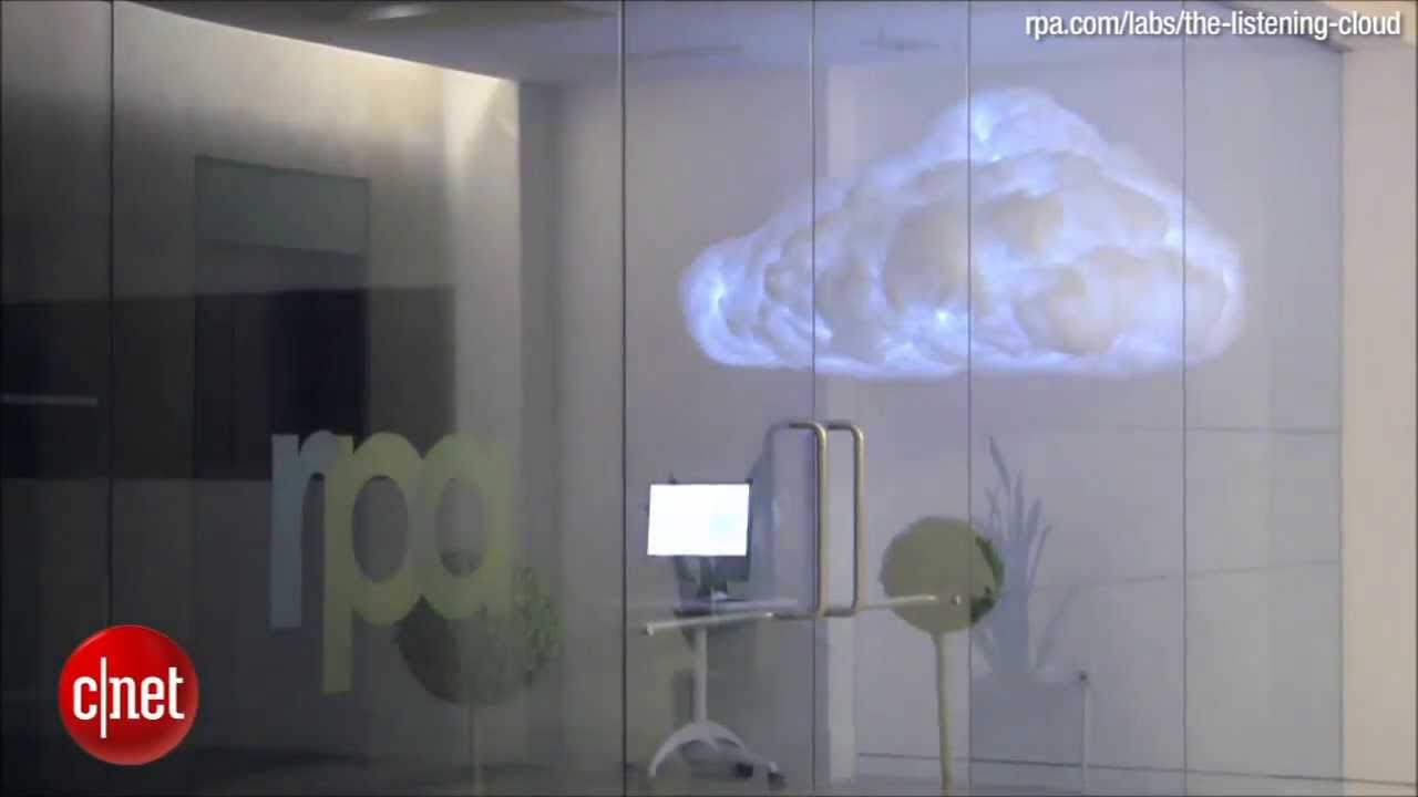 LED cloud sculpture storms - YouTube