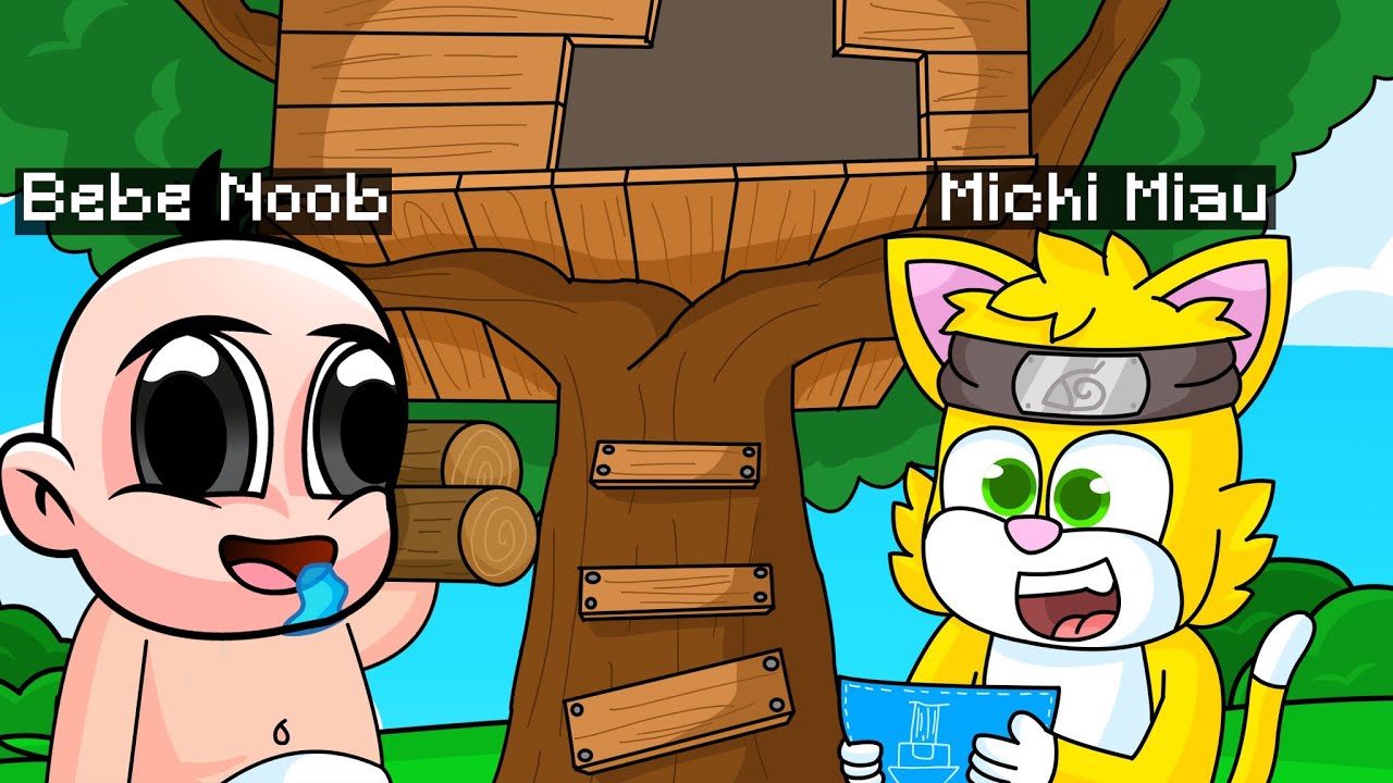 ¡CONSTRUIMOS LA MEJOR CASA! 😎 | BEBE NOOB AYUDA A MICHI MIAU A CREAR SU CASA EN MINECRAFT - YouTube