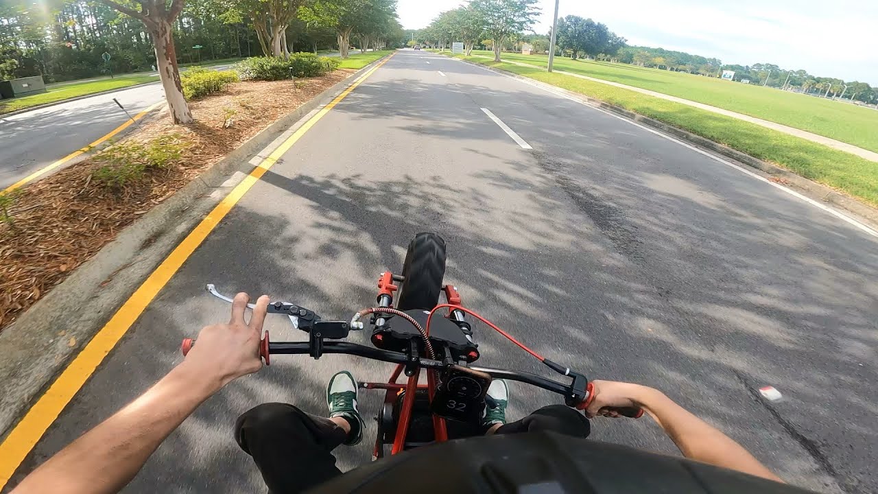 Riding Mini bike ( test ride ) fresh build - YouTube