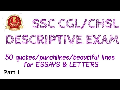 Ssc CGL/CHSL DESCRIPTIVE EXAM || quotes/punchlines/proverbs for essays ...