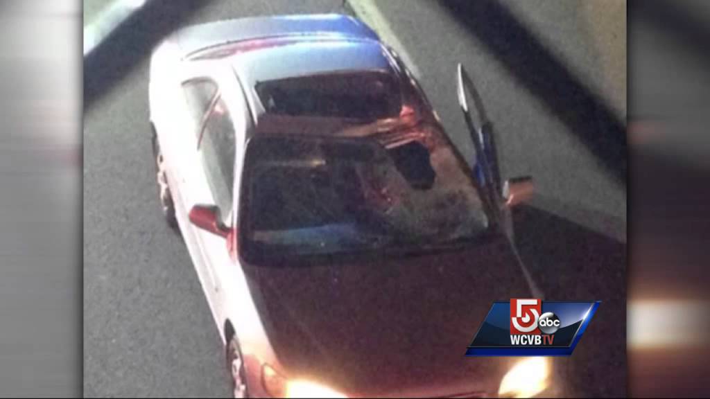 Runaway tire crashes through windshield on Pike - YouTube