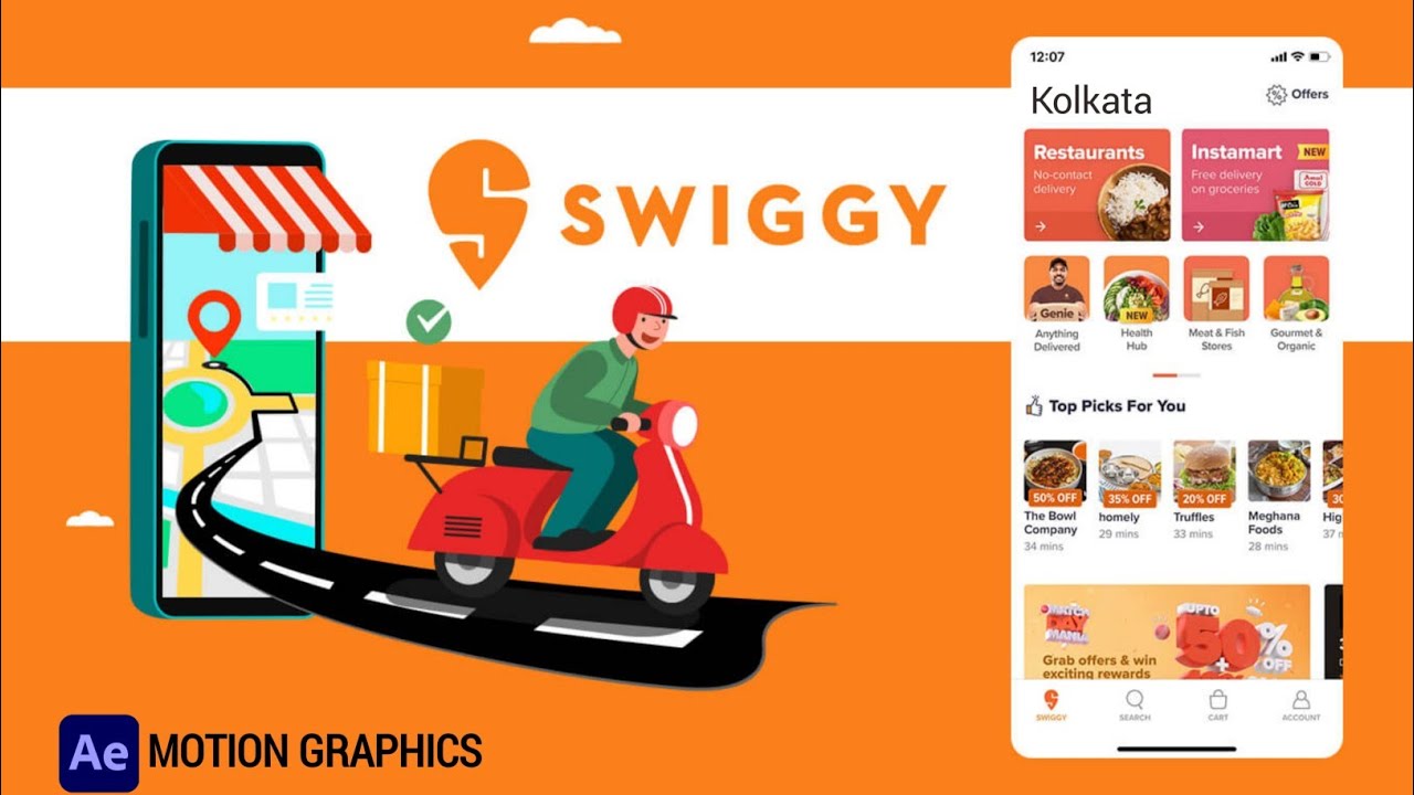 swiggy app || food delivery app explainer video|| after effects ...