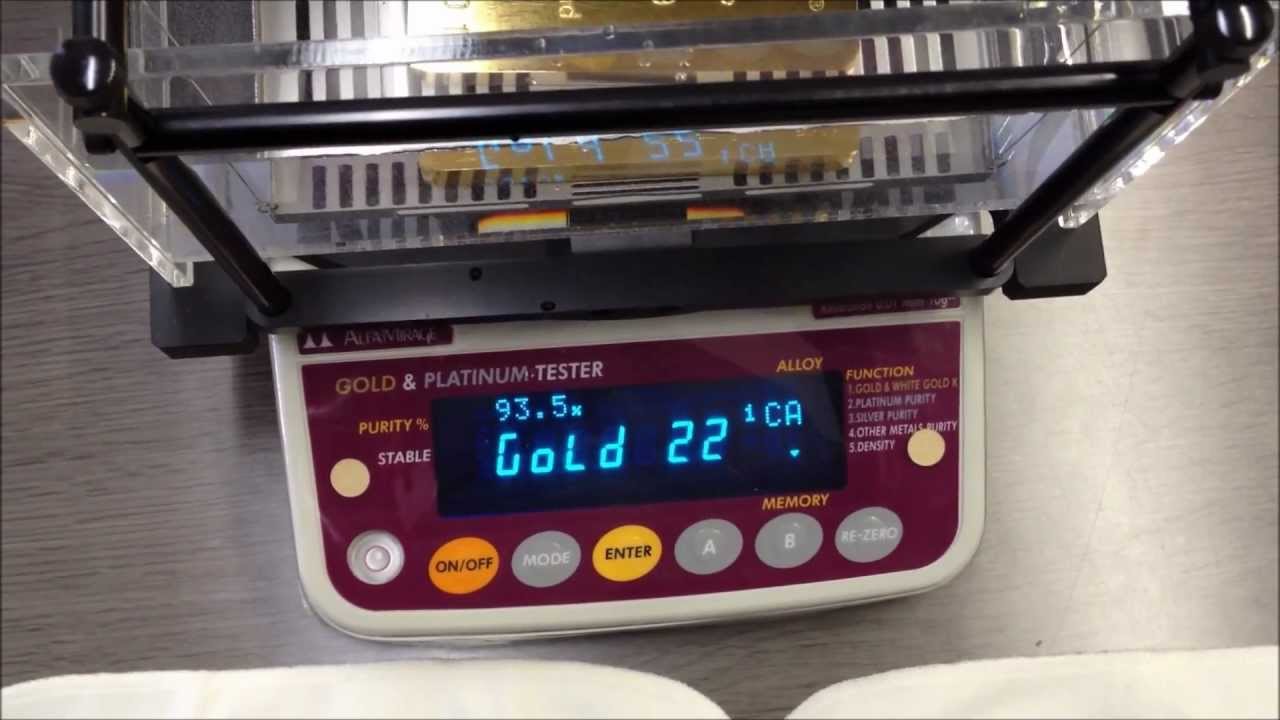 Fake 24K Gold ingot made by Tungsten measured with GKS-3000 - YouTube