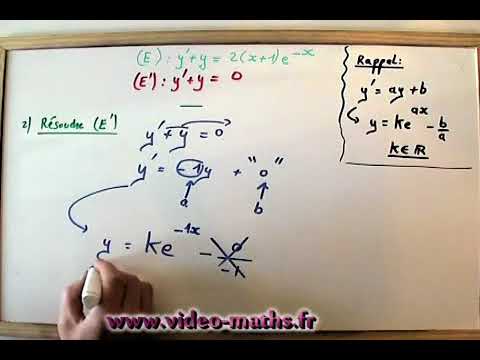 Méthode de résolution d'une équation différentielle - YouTube