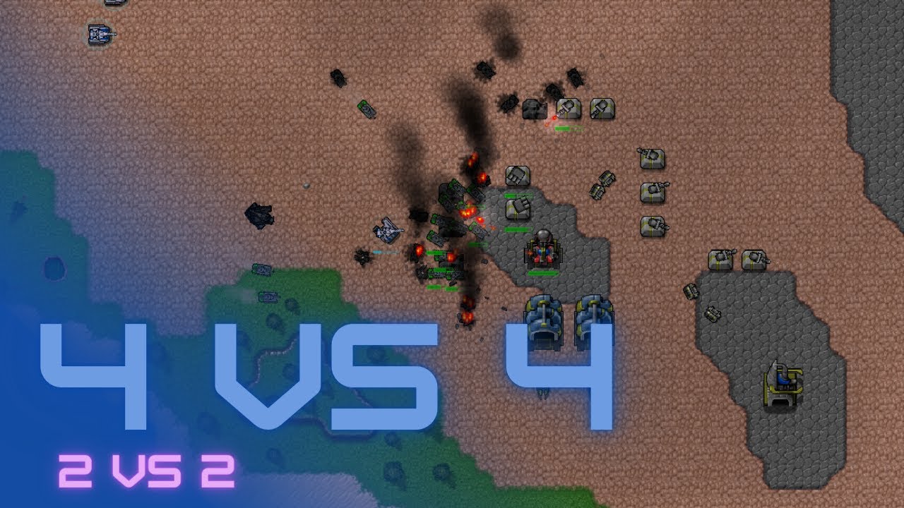 Столкновение 4 vs 4! | RTS Rusted Warfare - YouTube