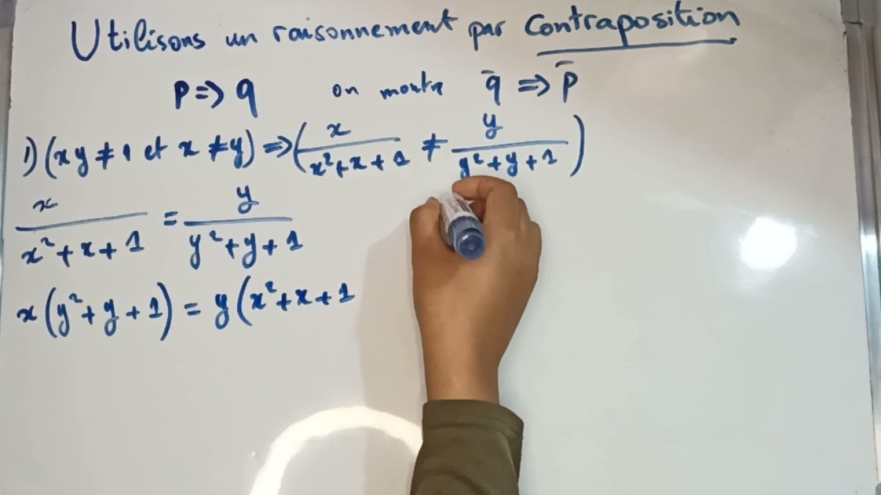 La logique : Raisonnement par contraposition exercice corrigé - YouTube