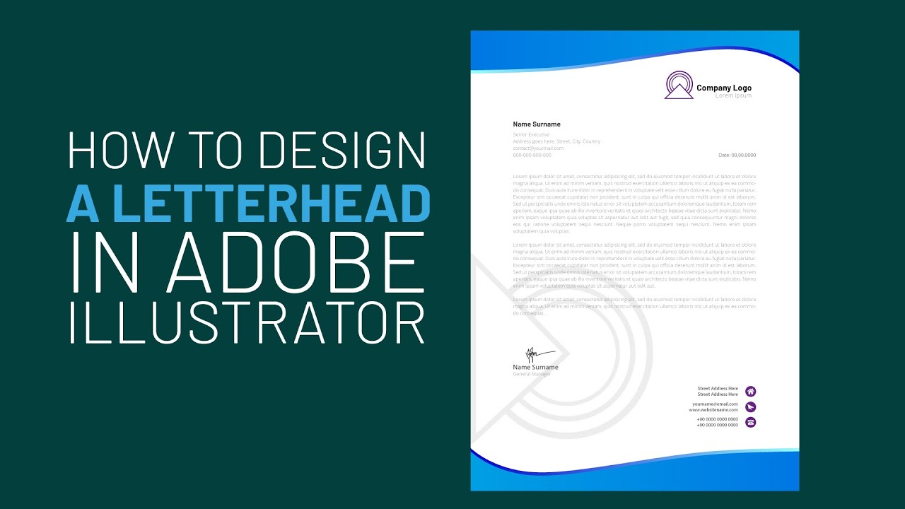How to Design a Letterhead in Adobe Illustrator - YouTube