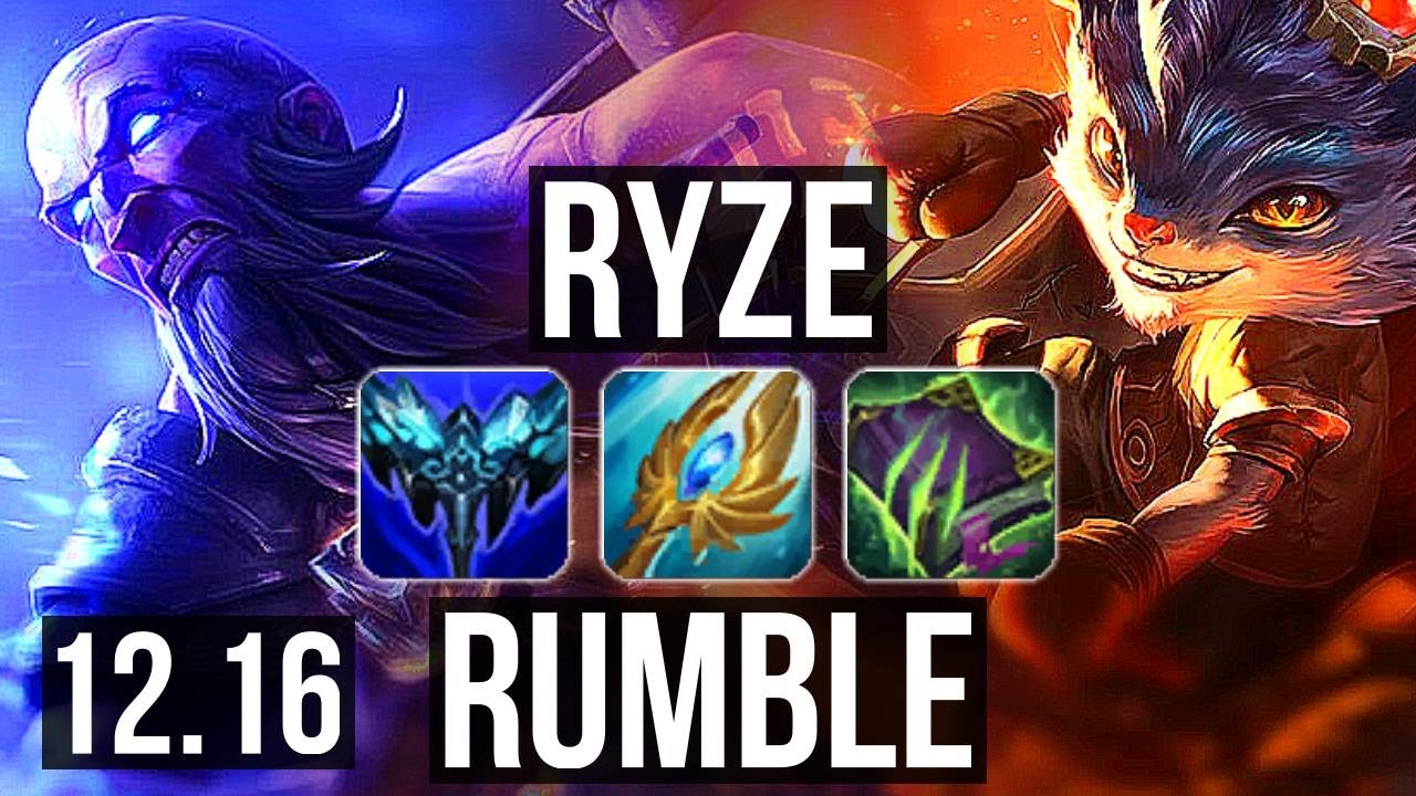 RYZE vs RUMBLE (MID) | 8/2/16, 1.4M mastery, 800+ games, Godlike | KR ...