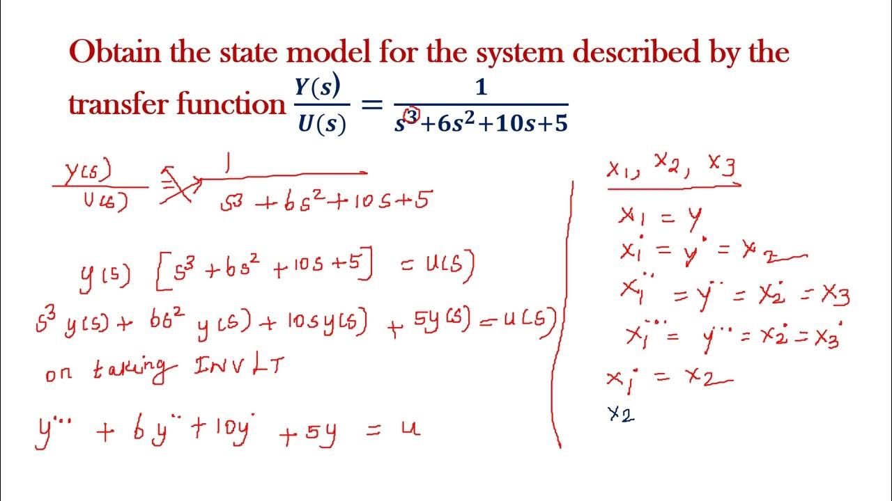 Transfer function to state modeL|EE3503-Control Systems| important Anna ...