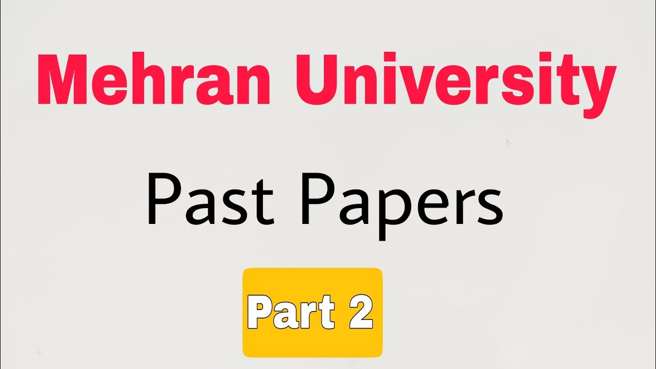 Mehran University Past Papers||Muet Entry Test Preparation - YouTube