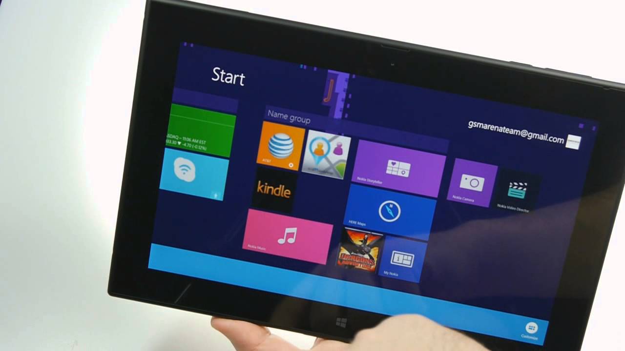 Nokia Lumia 2520 user interface - YouTube