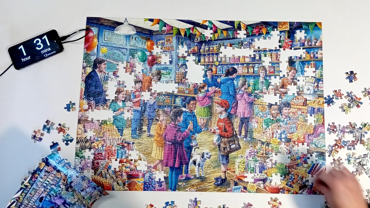 #103 The Old Sweet Shop Puzzle Time Lapse, Gibsons 500 piece. - YouTube