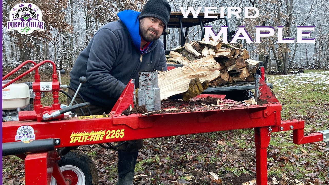 Split Fire 2265 splitting weird hard Maple - YouTube