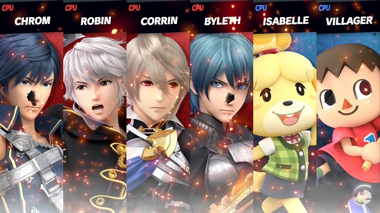 Chrom & Robin & Corrin & Byleth (Fire Emblem) vs Isabelle & Villager ...
