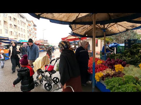 Ankara [4k60fps], Ufuktepe'de Pazaryeri Gezintisi ve Sanatoryum Caddesine Sürüş - Strolling Kecioren