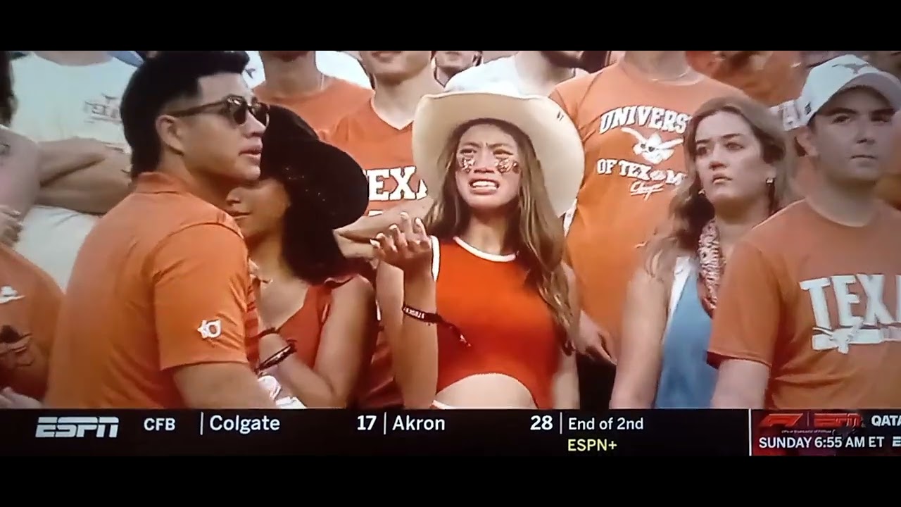 Texas fan upset after score - YouTube