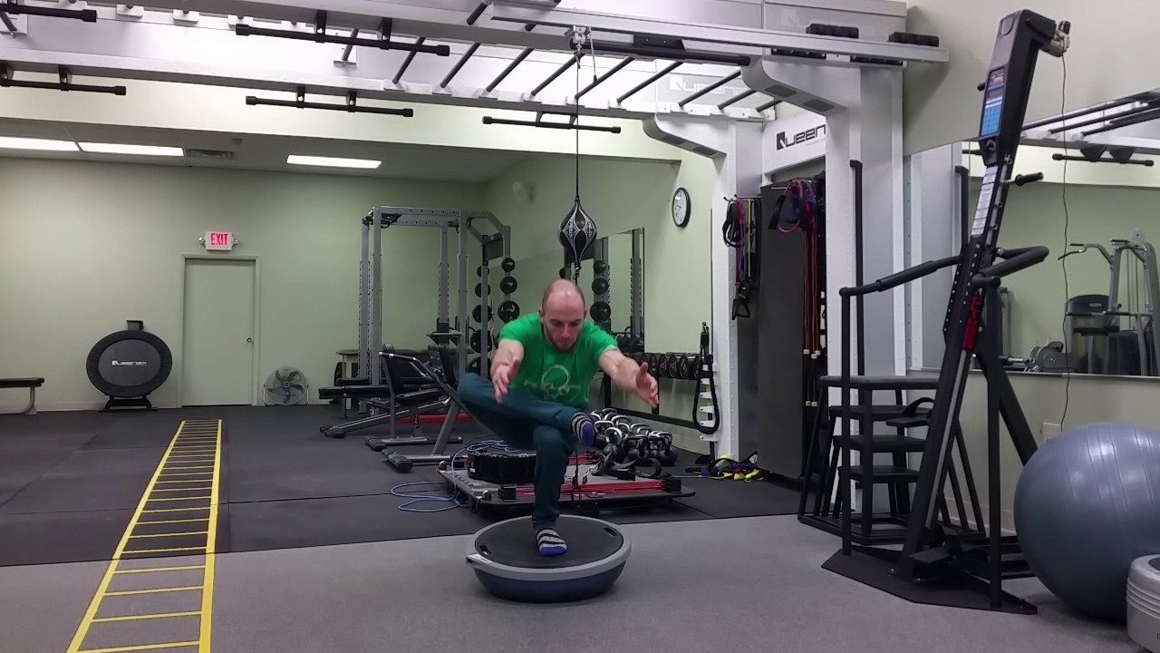 Bosu Figure 4 Single Leg Squat - YouTube