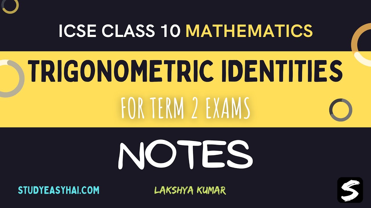 ICSE class 10th Trigonometric Identities complete notes - YouTube