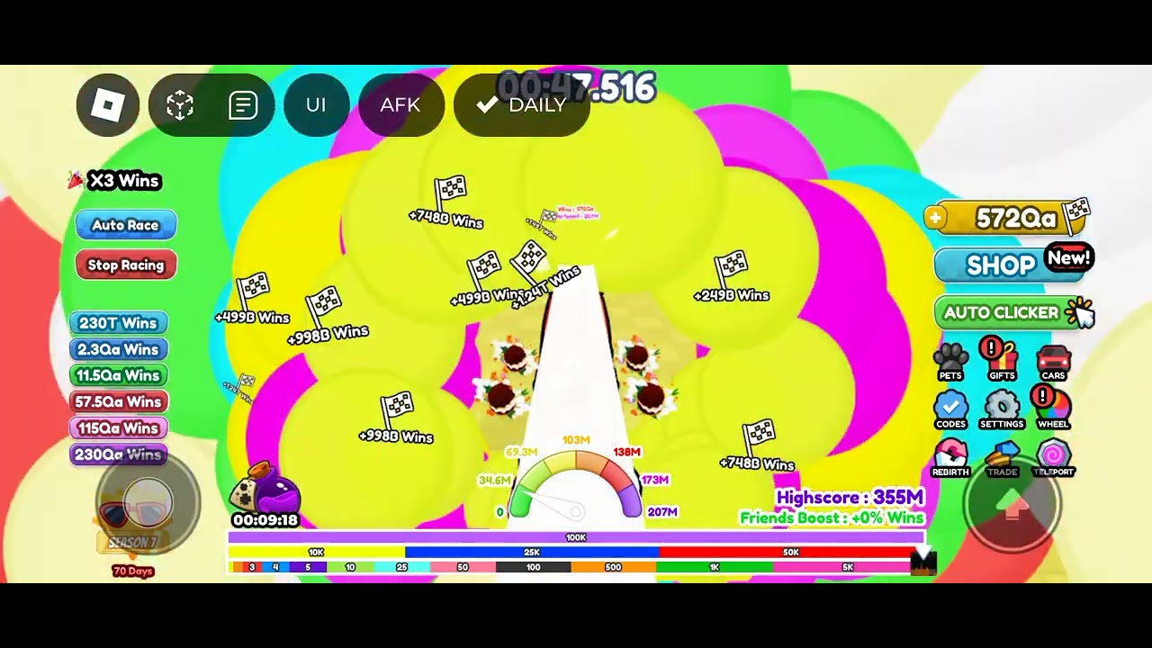 Race clicker Roblox Highscore 355M 194 rebirths - YouTube