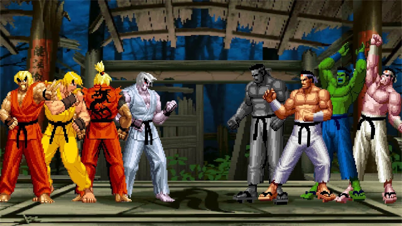 [KOF Mugen] Ken Team vs Goro Daimon Team - YouTube