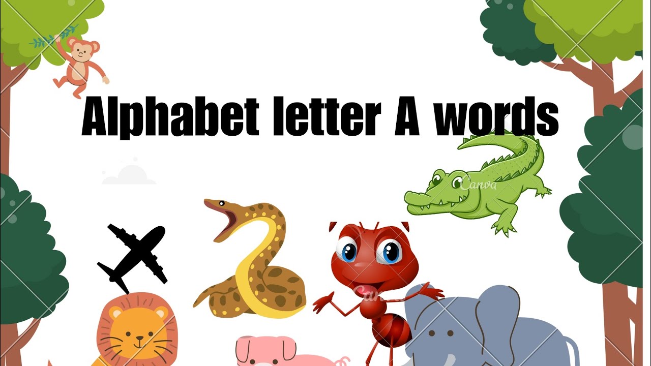 alphabet letter A words | words start with letter A | learn for kids ...